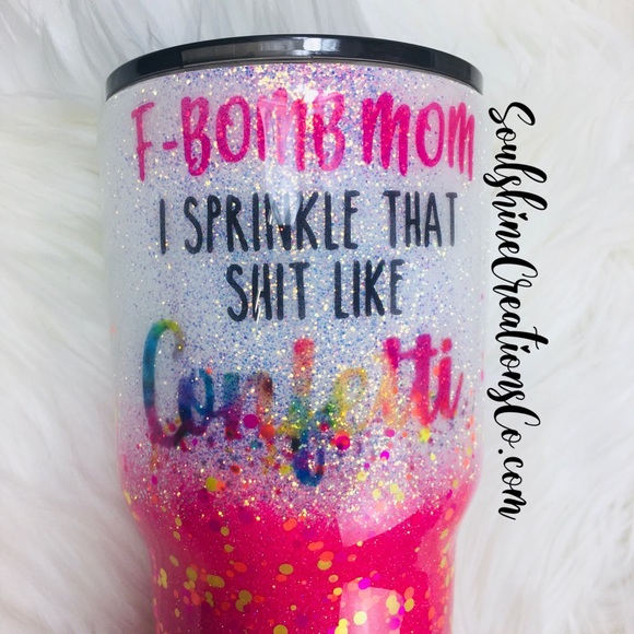 Accessories | Custom F Bomb Mom Glitter 24 Oz Tumbler Cup | Poshmark